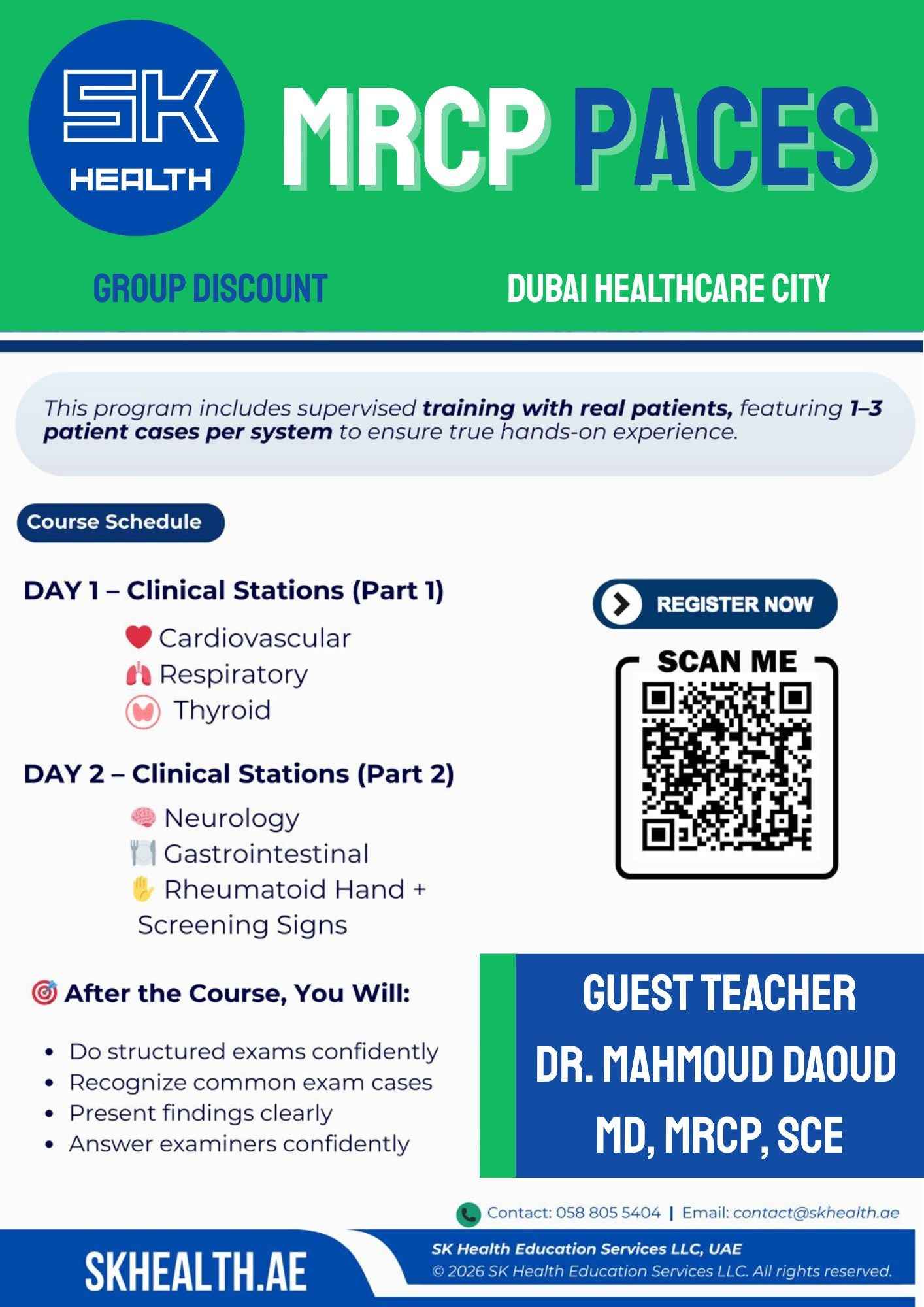MRCP PACES Intensive Course – Dubai – SK HEALTH